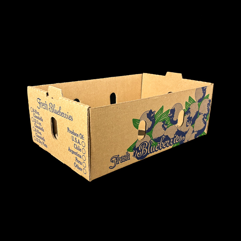 A5255 8-18 oz Blueberry Handfold Carton - Midlantic Labeling and Packaging