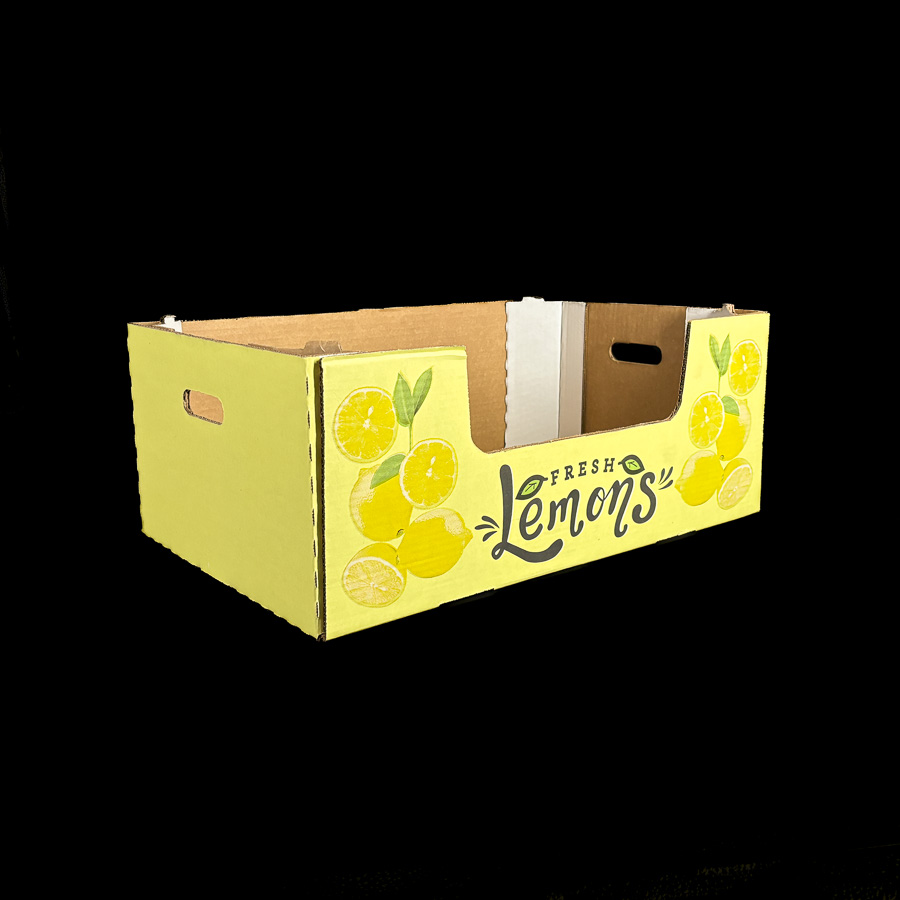 A5523 40 lb Lemon BOIX - Stock Produce Box for Lemons